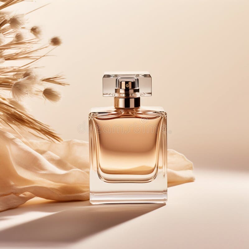Perfume Bottle on a Clean Light Beige Minimal Background. Generative Ai ...
