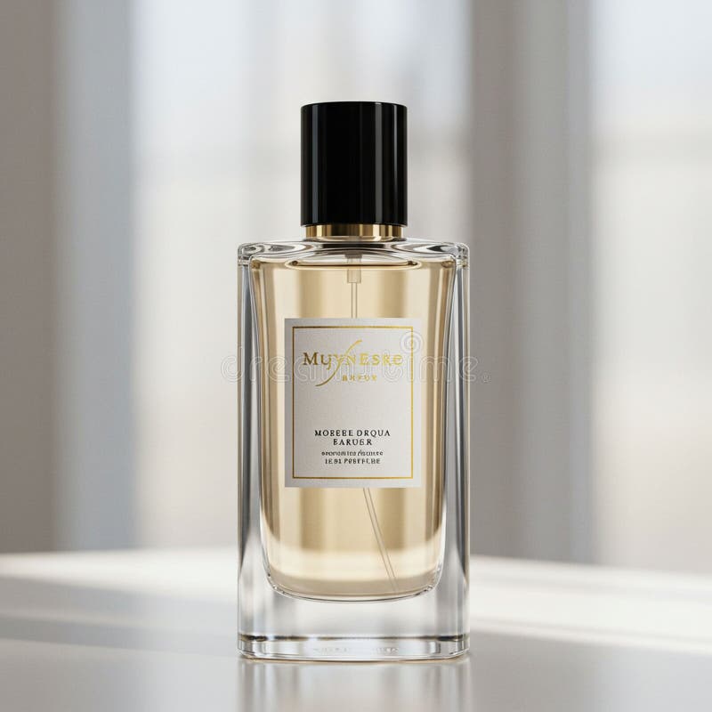 Perfume Bottle with a Clear, Rectangular Glass Design Containing a ...