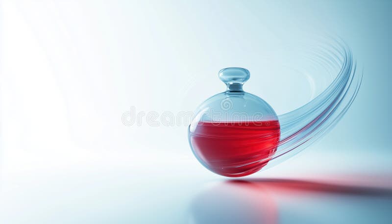 Perfume Bottle Floating in the Air Above a White Background, Elegantly ...