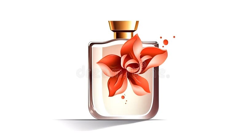 Perfume Bottle and Flowers, Logo Design, Generative AI. Stock ...