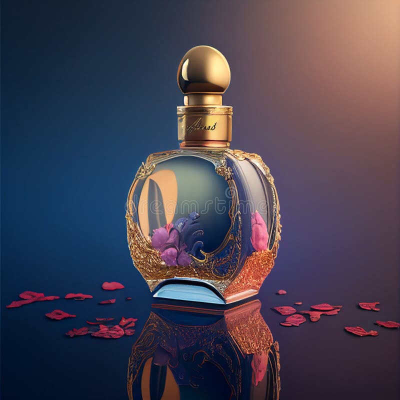 Perfume Bottle with an Elegant Design and a Light on the Top Stock ...