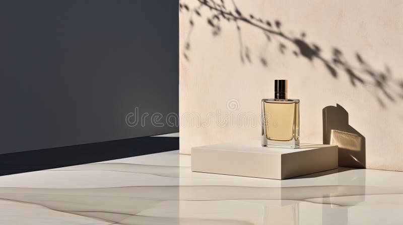 A Perfume Bottle Illuminated with Moody Lighting, Casting a Hyper ...