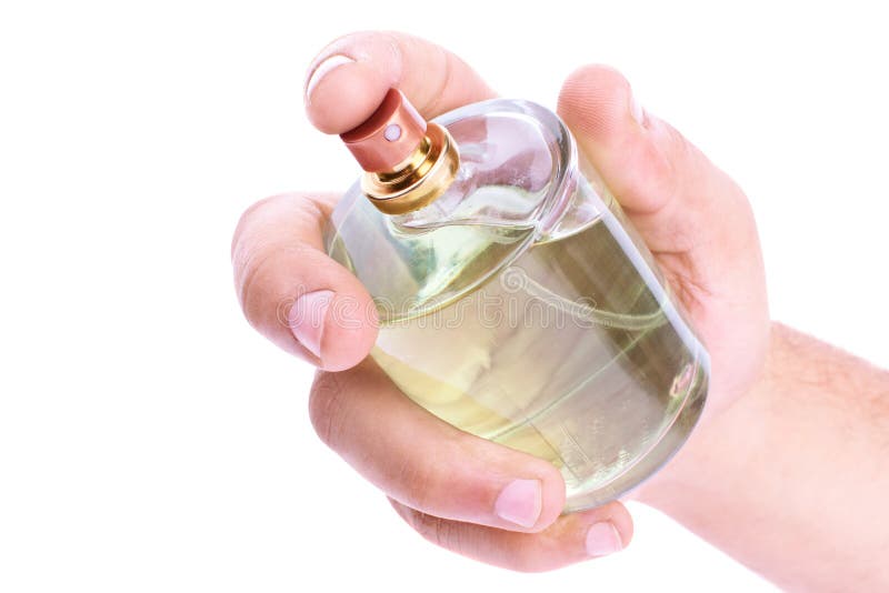 Human Hand Holding a Perfume Bottle Stock Image - Image of hygiene ...
