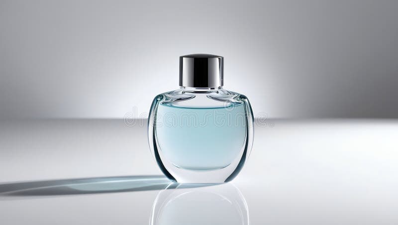 Perfume Bottle Mockup Design with Blue Liquid Stock Illustration ...