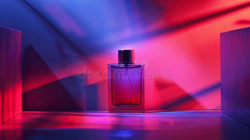 Perfume Bottle in Neon Light Stock Illustration - Illustration of light ...