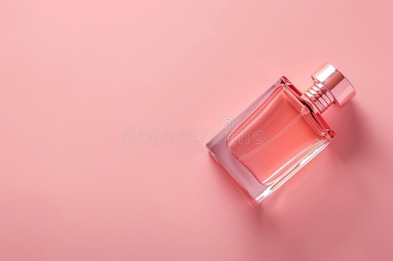 Perfume Bottle on Pink Background. Stock Photo - Image of cosmetic ...