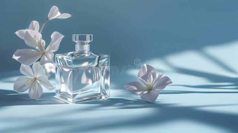 A Perfume Bottle Positioned beside a Delicate Flower, Emphasizing the ...
