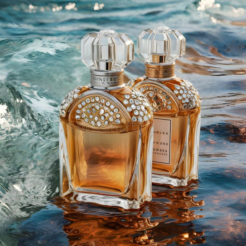 2 Perfume Bottle a River he Close Up Picture Stock Illustration ...