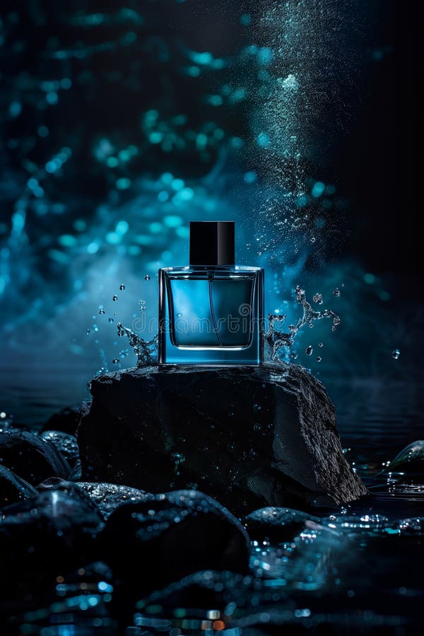 Perfume Bottle on Rock stock image. Image of stone, aroma - 320374041