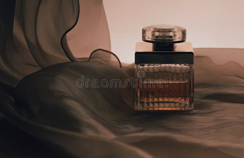 Perfume Bottle on Silky Cloth Stock Photo - Image of natural, luxury ...