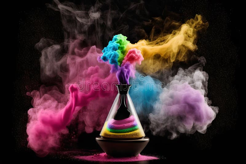 Perfume Bottle Splash of Colored Sand Paint. Neural Network Generated ...