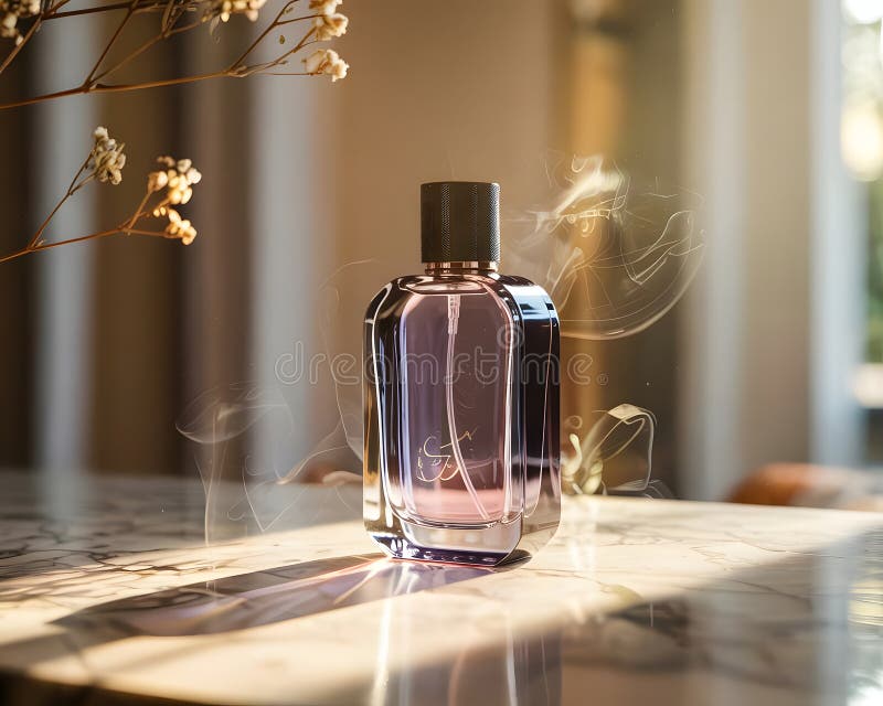 Perfume Bottle with Spring Flower and Shiny Background, Generated with ...