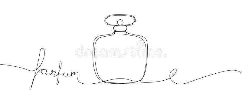 Perfume Bottle Vector. Illustration of a Continuous One Line Drawing ...