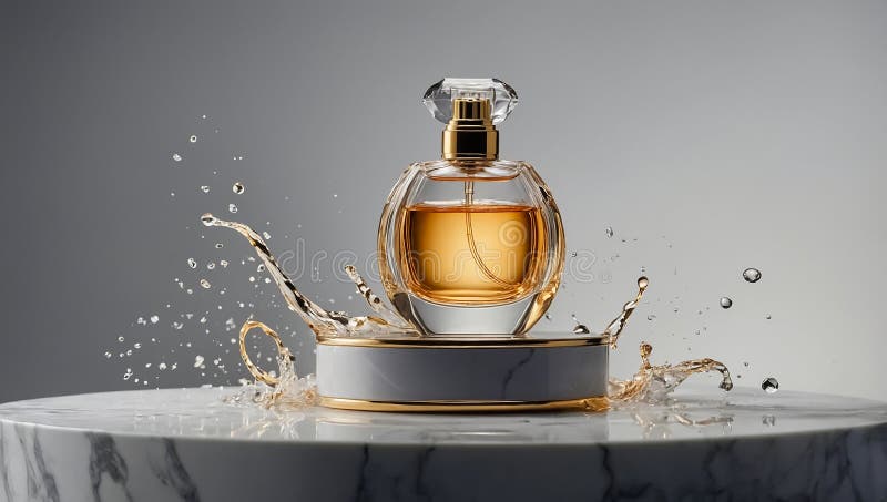 Perfume Bottle, Water Drops Advertising Stock Illustration ...