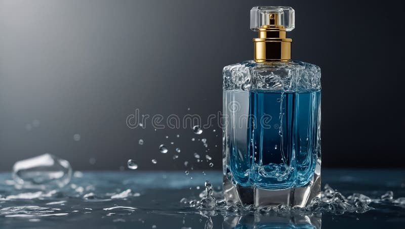 Perfume Bottle, Water Drops Stock Illustration - Illustration of aroma ...