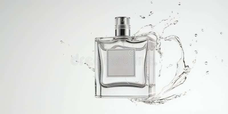 Perfume Bottle with Water Splash Stock Illustration - Illustration of ...