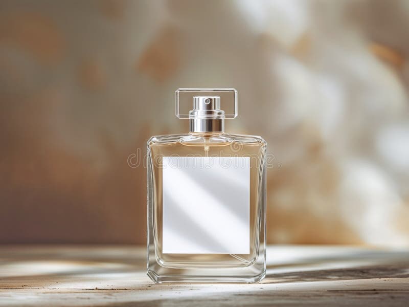 Perfume in a Bottle with White Blank Label on a Natural Background ...