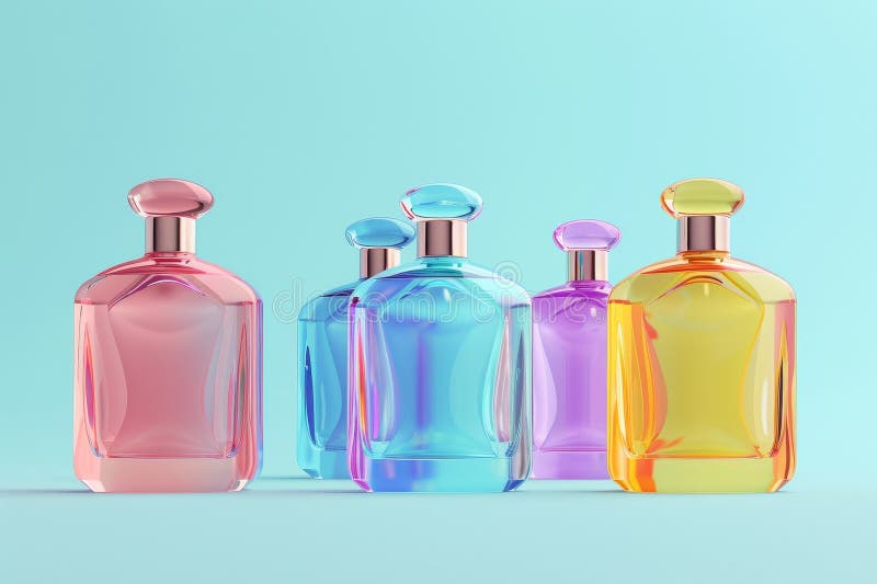 Perfume Bottles with Different Colors and Shapes with Generative AI ...