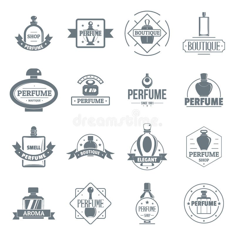 Perfume Bottles Logo Icons Set, Simple Style Stock Vector ... Perfume Bottles Logo Icons Set, Simple Style Stock Vector ...
