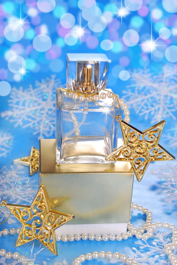 Perfume for christmas stock image. Image of pearls, gift - 36002781