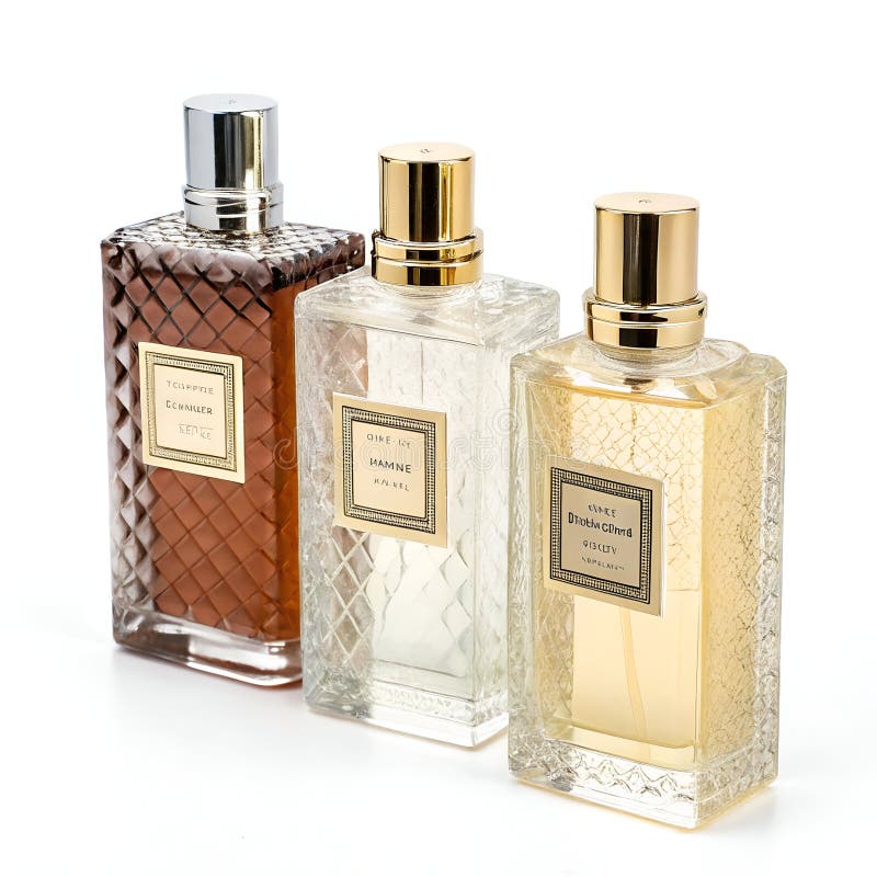 Perfume or Cologne Set Displayed Stock Illustration - Illustration of ...