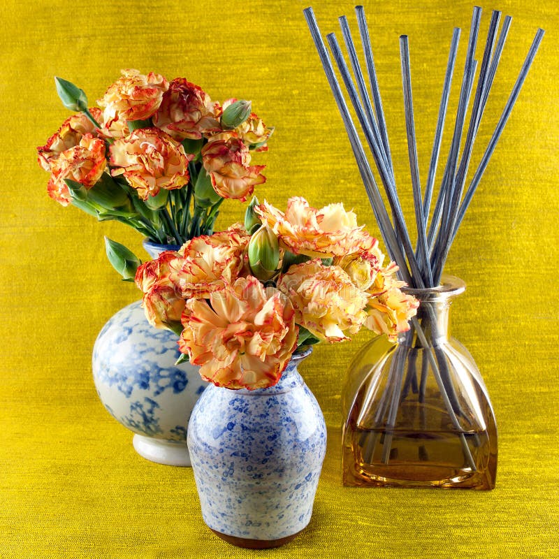 Perfume Diffuser and Flowers Stock Image - Image of carnations ...