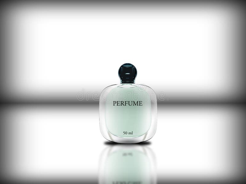 Generic Perfume and Purple Flower on Stone, White Background Stock ...