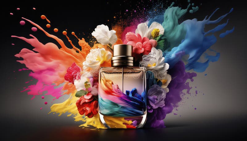 Perfume with Floral Aroma Burst. Stock Photo - Image of glamour, glass ...