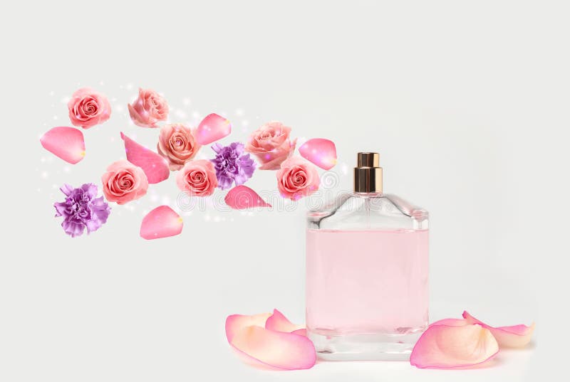 Perfume with Floral Scent on Background Stock Image - Image of beauty ...