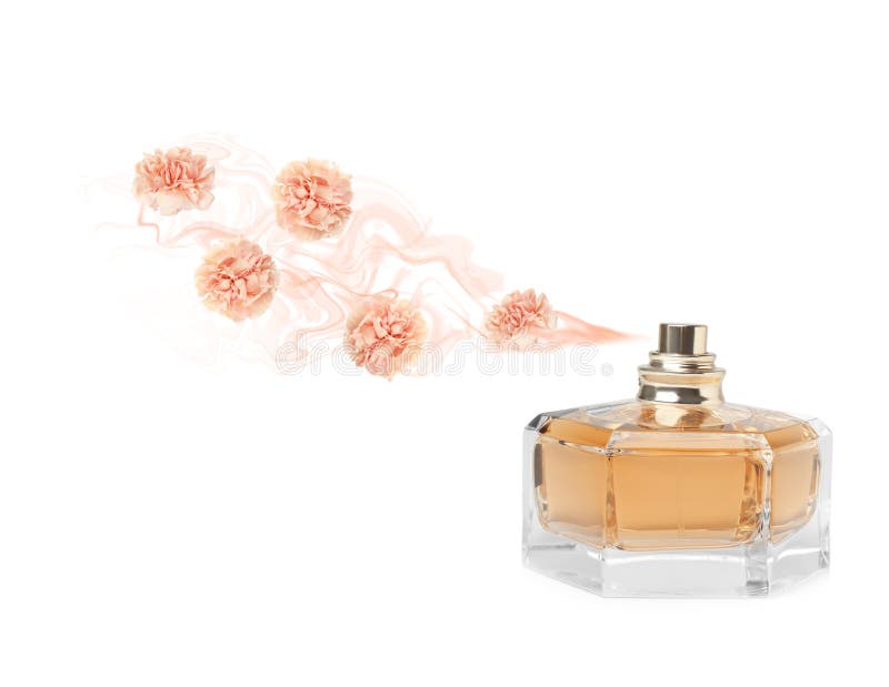 Perfume with Floral Scent on Background Stock Photo - Image of motion ...