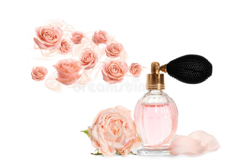 Perfume with Floral Scent on Background Stock Photo - Image of flowers ...
