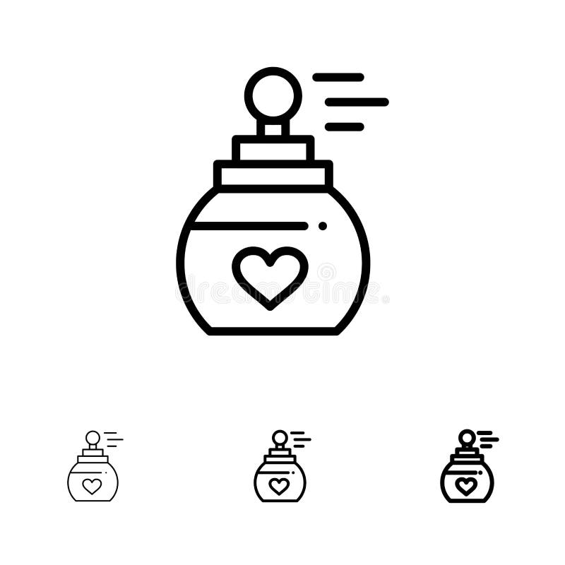 Perfume, Fragmented, Fragrant, Aroma, Bold and Thin Black Line Icon Set ...