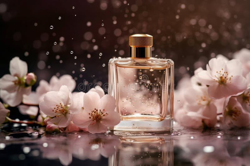 Perfume Glass Bottle for Women. Advertising Mockup. Stock Illustration ...