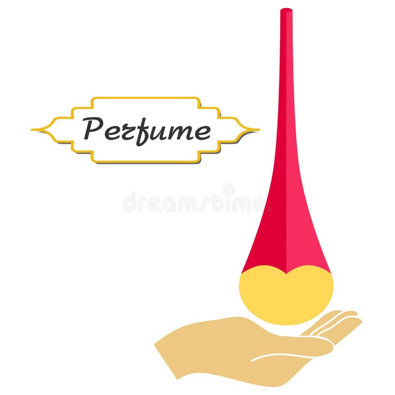 Perfume and hand stock vector. Illustration of labeling - 49452272