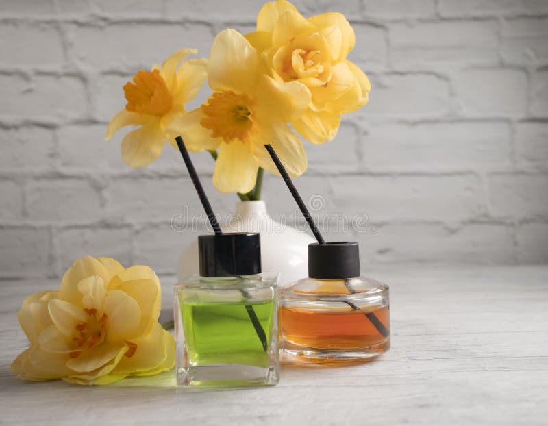 Perfume for Home, Flower Diffuser on a Light Background Stock Image ...