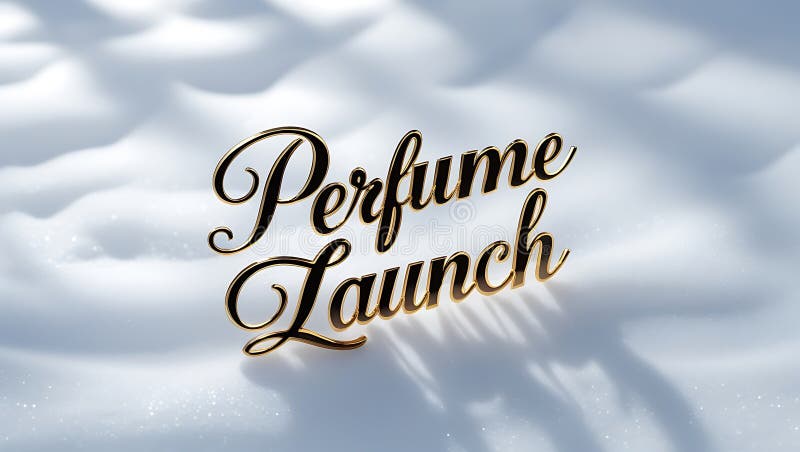 Perfume Launch Announcement with Elegant Lettering on Soft Surface ...