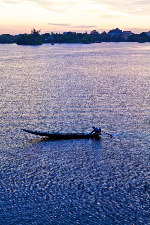 Perfume River stock image. Image of river, fisherman - 14726409