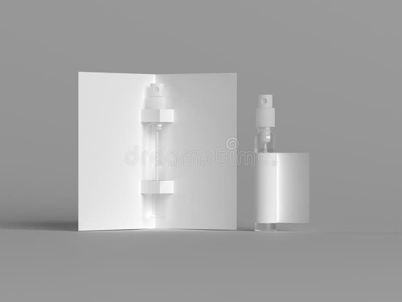 3d Render Perfume Sample on Card Mockup Stock Illustration ...