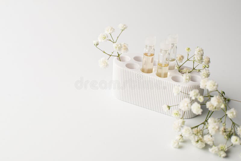 Perfume Samples on White Background Stock Image - Image of container ...