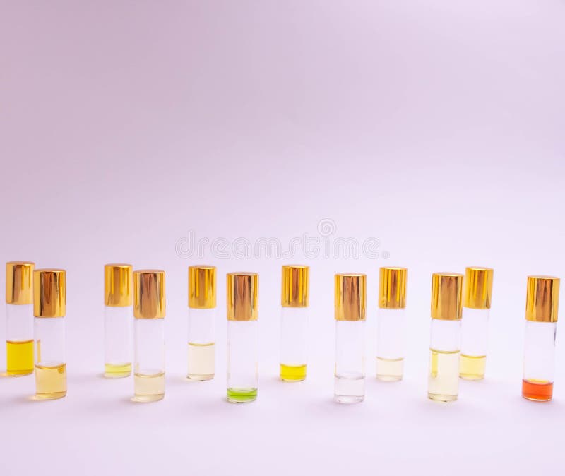 Perfume Sampleson White Background. Beautiful Composition with Perfume ...
