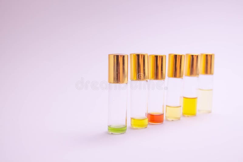 Perfume Sampleson White Background. Beautiful Composition with Perfume ...