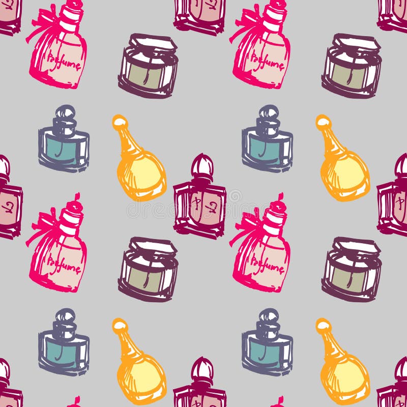 Perfume seamless pattern stock vector. Illustration of bottle - 61447406