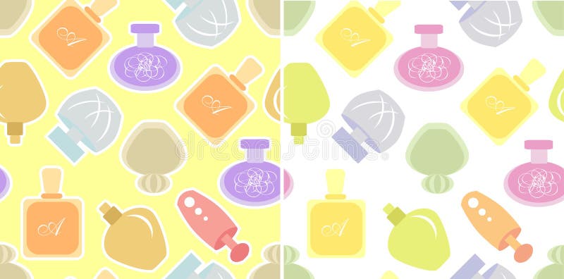 Perfume Set of Seamless Patterns Stock Vector - Illustration of pastel ...