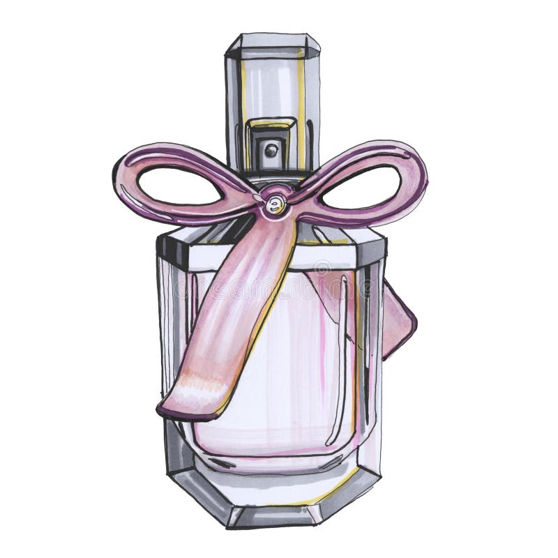 Bottle of Perfume. Fashion Marker Sketch Stock Illustration ...