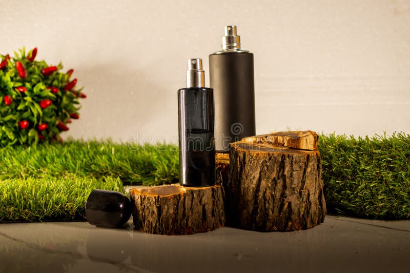 Perfume Spray Bottles on a Minimalist Background Stock Photo - Image of ...