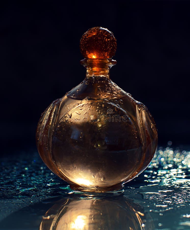 Perfume with water drops stock image. Image of glass - 60642697