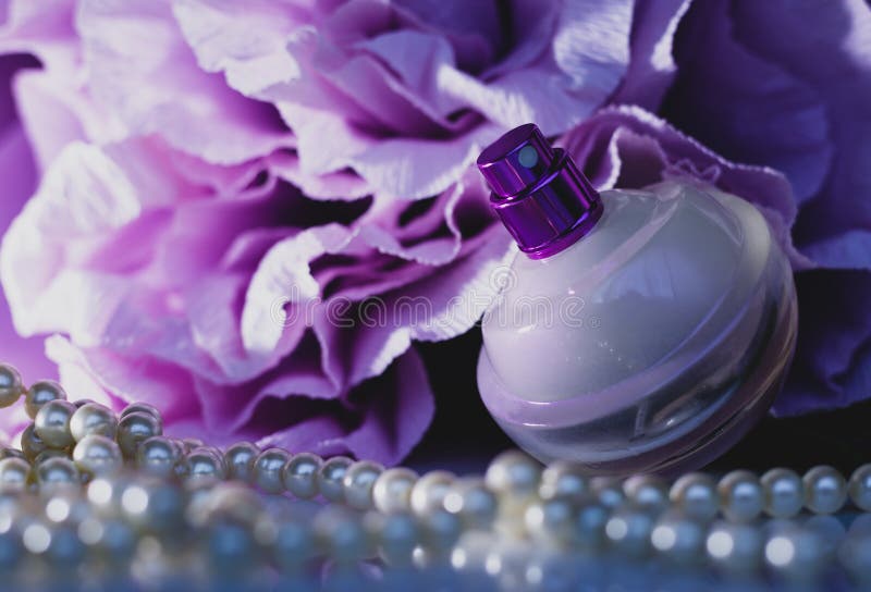Perfume with white pearls stock image. Image of aroma - 157116945