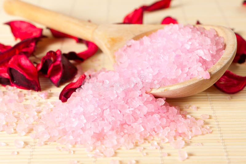 Perfumed Sea Salt and Dry Petals Stock Image - Image of concept, care ...