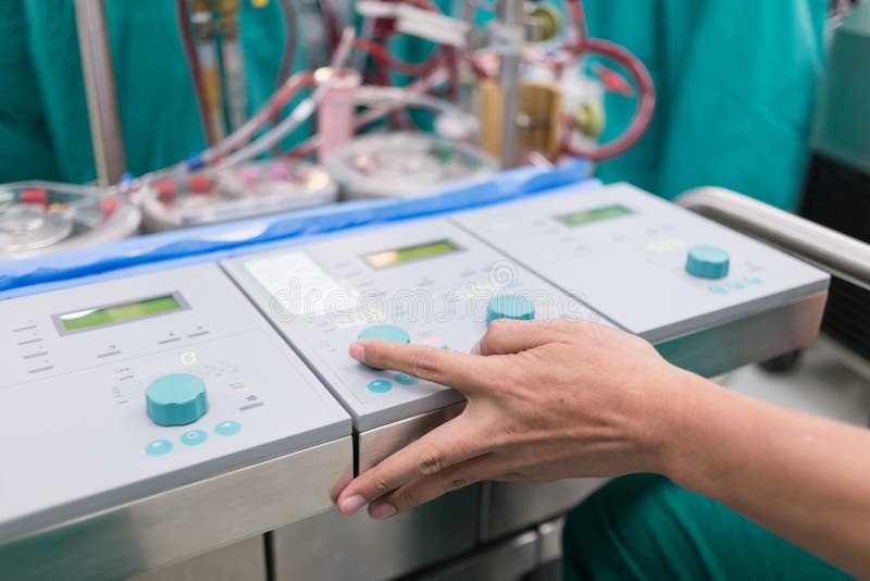 Perfusionist Control Heart Lung Machine in Operating Room Stock Image ...