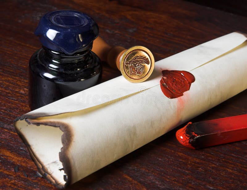 Pergamena fotografia stock. Immagine di inchiostro, contratto - 1597402